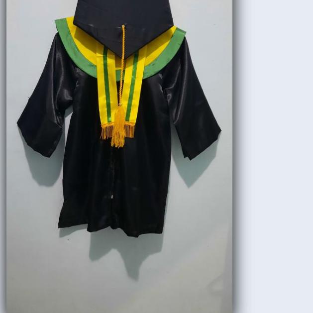 Jual Baju Toga Wisuda TK_Kuning List Hijau | Shopee Indonesia