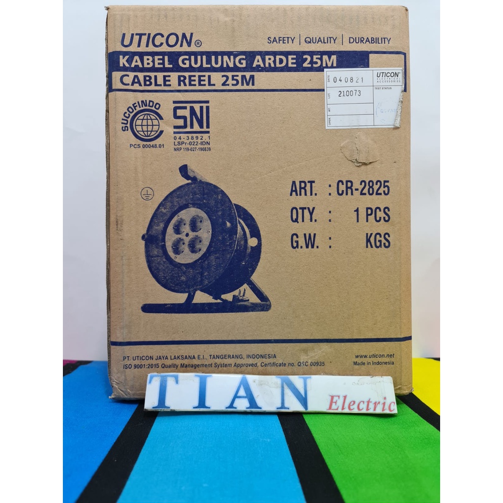 Jual UTICON CR-2825 Kabel Roll / Kabel Gulung Arde 25 Meter | Shopee ...