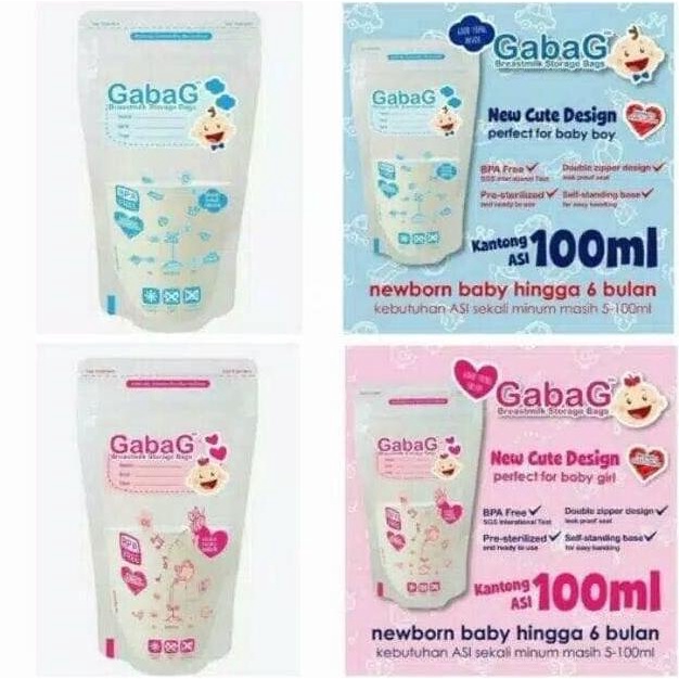 Jual Kantong Asi Perah Gabag 100Ml Kantong Susu Asi - Penyimpan Asi ...