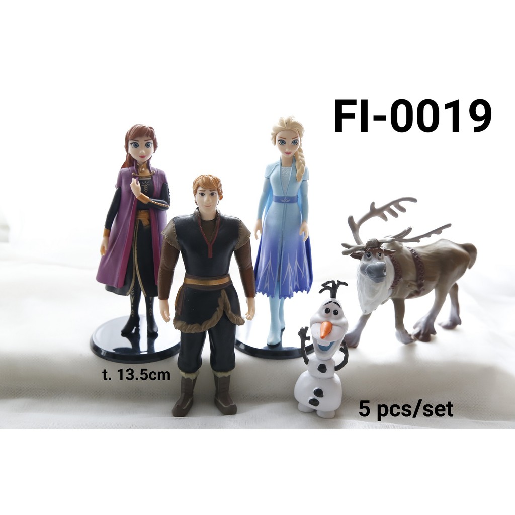 Jual FI-0019 Mainan figurin figurine frozen elsa anna olaf sven set 5 ...