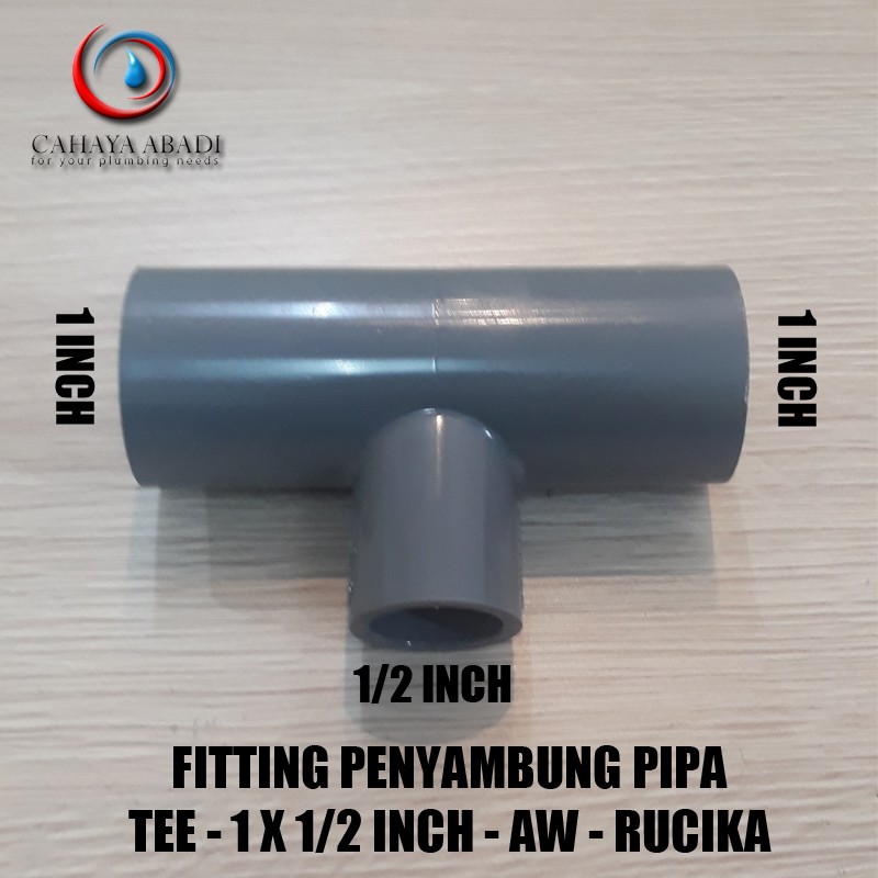 Jual GROSIR - FITTING PIPA - TEE - 1 X 1/2 INCH - AW - RUCIKA | Shopee ...