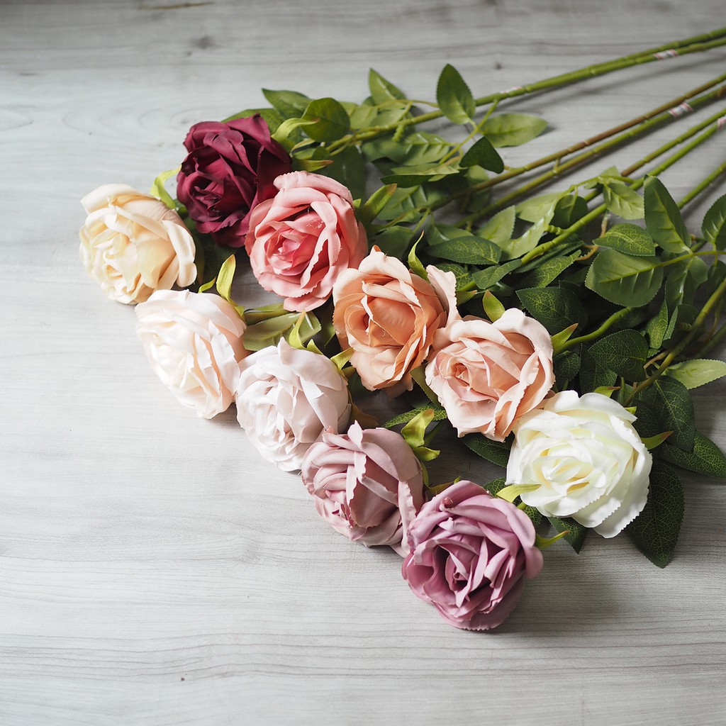 Jual Bunga Artificial Rose Pastel 1 Tangkai (B21021) | Shopee Indonesia