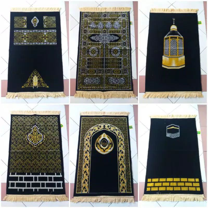 Jual SAJADAH TURKYE MOTIF KISWAH PREMIUM,SEJADAH HITAM MOTIF TERBARU ...