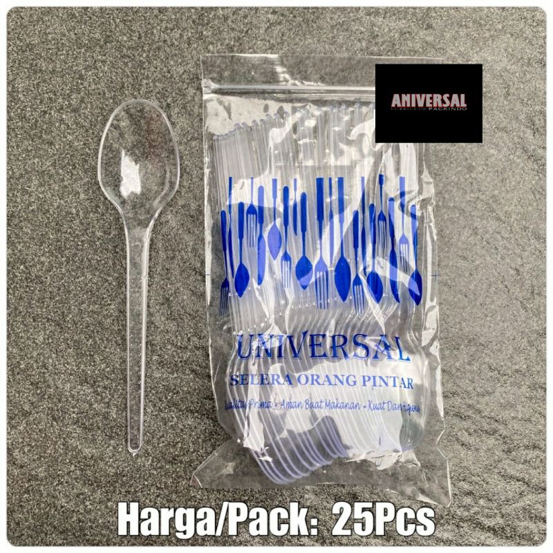 Jual SENDOK Plastik Bening Makan Higienis Food Grade 1 Pack isi 25 Pcs ...