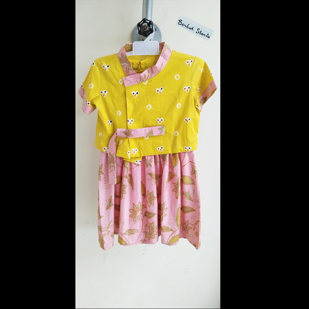 Jual Pakaian Batik Anak Perempuan/Dress Jumputan Hijau Kombi Batik ...