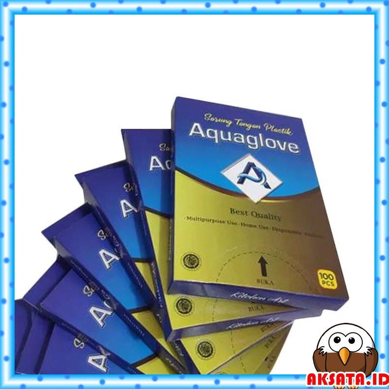Jual SARUNG TANGAN PLASTIK AQUAGLOVE ISI 100 PCS | Shopee Indonesia