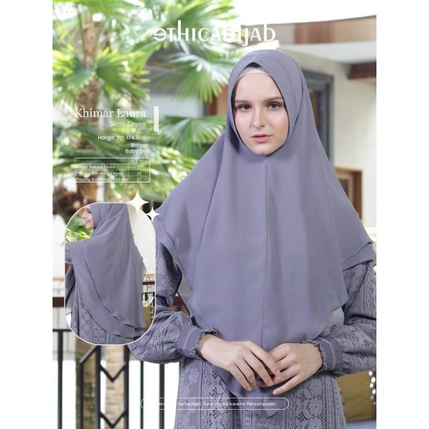 Jual Ethica Khimar Laura Slate Green | Shopee Indonesia