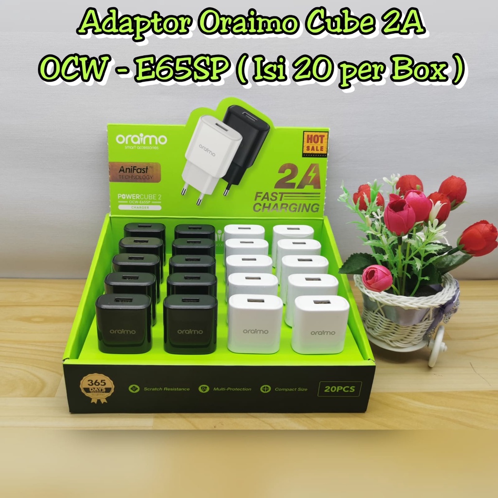 Jual [20 Pcx] ORAIMO Adaptor Fast Charging Batok Charger Power Cube 2A ...