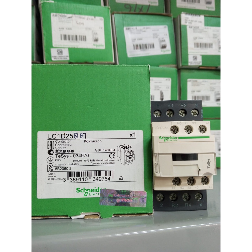 Jual Schneider Contactor LC1D258 LC1D258B7 24V 4P 2NO 2NC New original ...