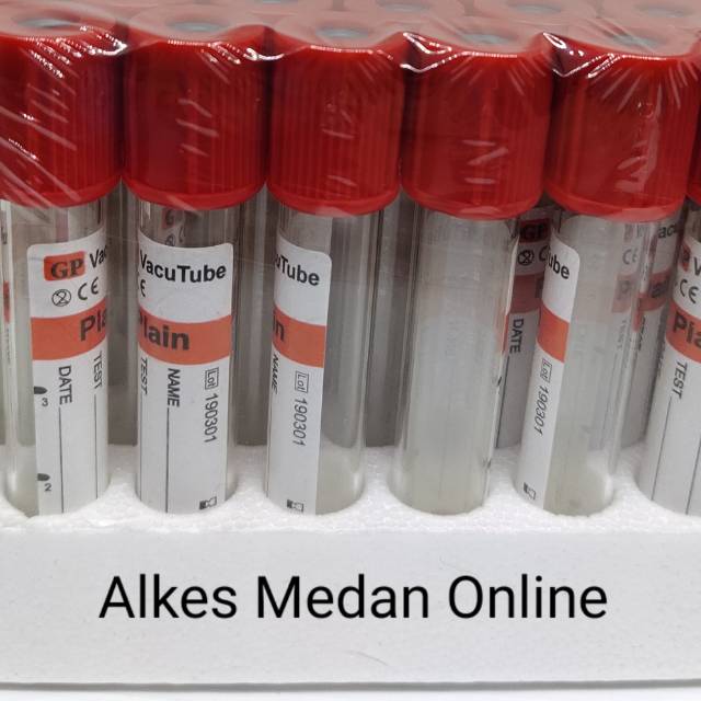Jual Tabung Plain 3 ml glass kaca / Tabung steril / tabung red cap ...