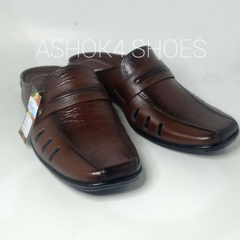 Jual Sepatu Selop Bustong Kulit Asli - Sandal Slop Pria Kulit Sapi ...