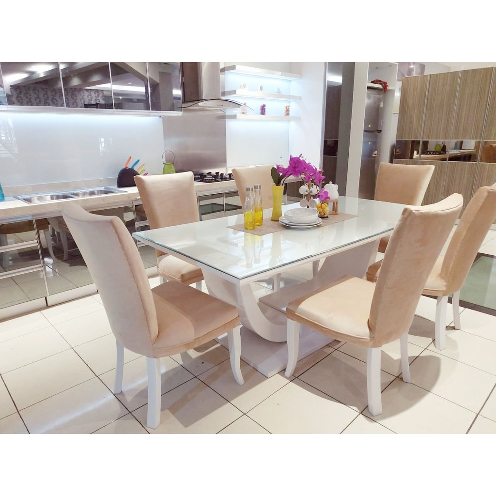 Jual 𝘼𝙉𝙀𝙆𝘼 - Thalia Set Meja Makan - Dining Table Minimalis - Meja ...