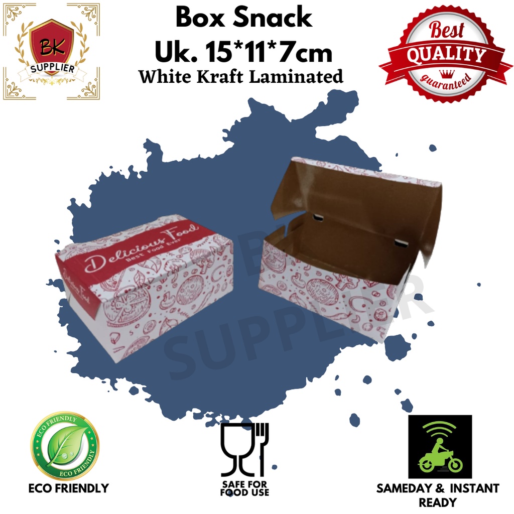 Jual Box Snack White Kraft 1pcs / Kotak Fried Chicken / Dus Ayam / Dus ...