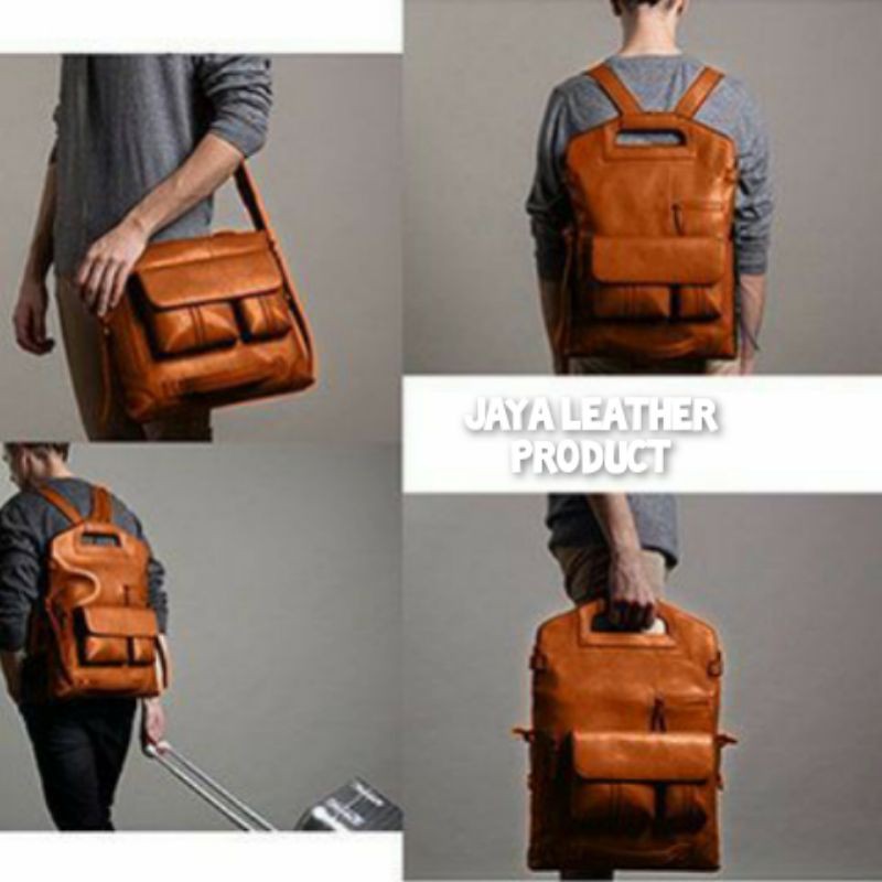 Jual TAS RANSEL TAS BACKPACK PRIA (3 IN 1) FULL KULIT ASLI PREMIUM ...