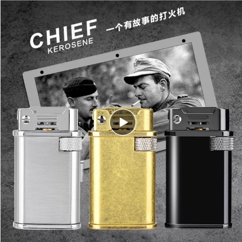 Jual CHIEF Automatic Vintage Trench Brass Kerosene Lighter | Shopee ...