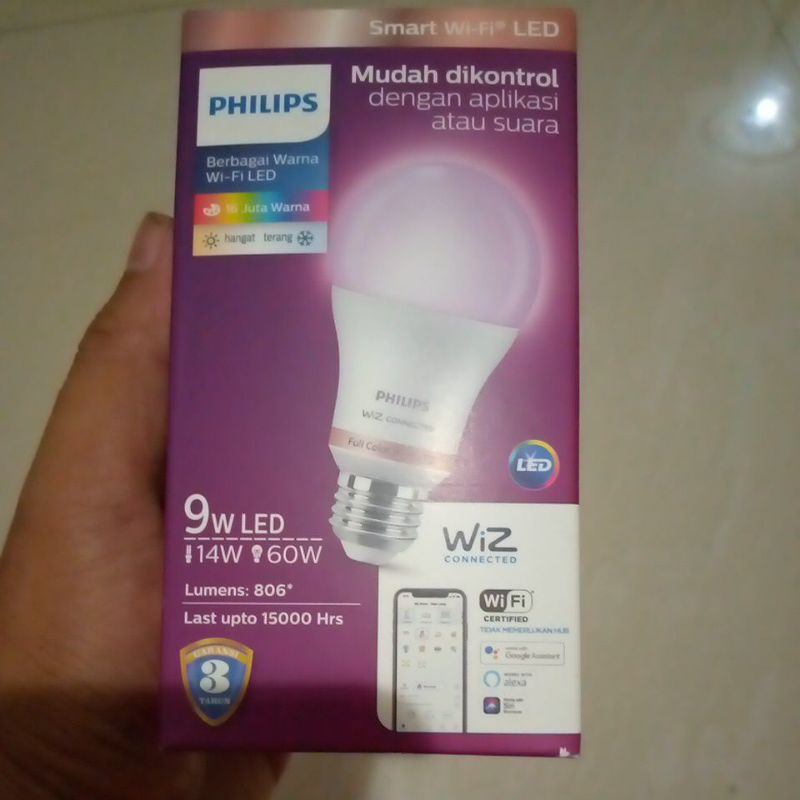 Jual PHILIPS Lampu Smart WiFi LED 9W - Color and Tunable White (Warna ...