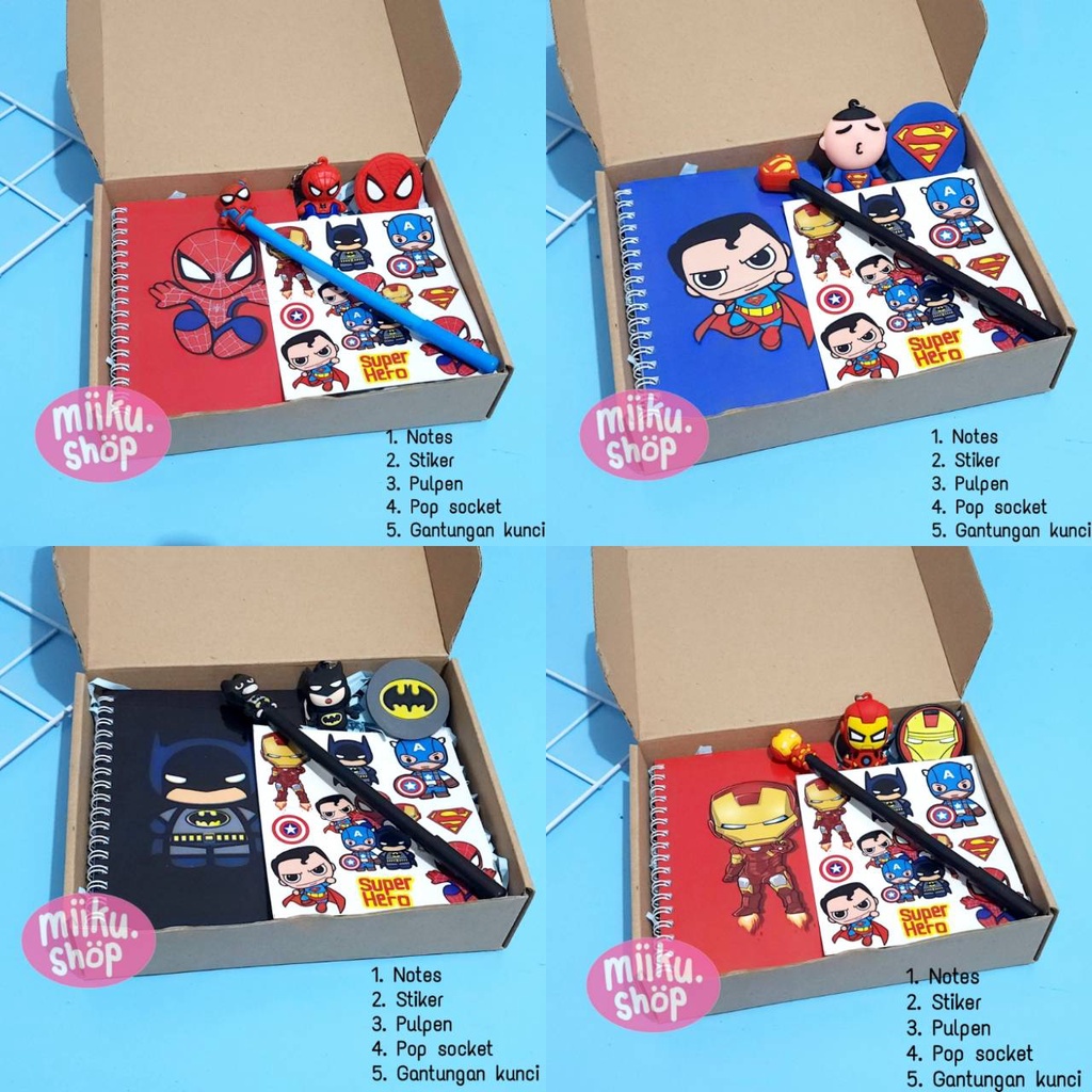 Jual HAMPERS GIFT BOX ANAK KARAKTER SPIDERMAN IRONMAN BATMAN SUPERMAN ...