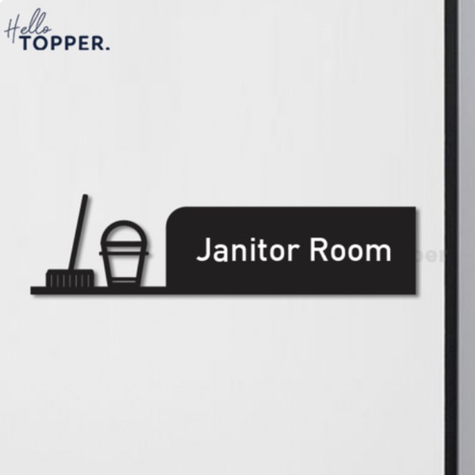 Jual Sign Akrilik Janitor Room Acrylic Signage Hollow UV Print | Shopee ...