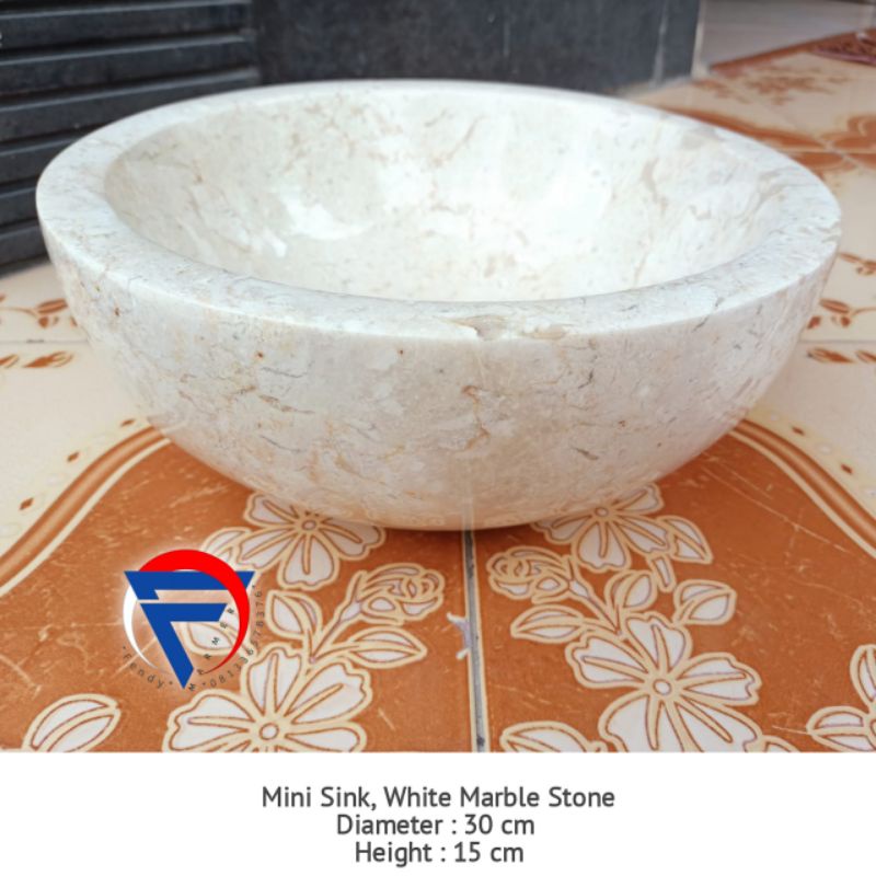 Jual Washtafel mini batu marmer putih tulungagung D.30 T.15 free ...