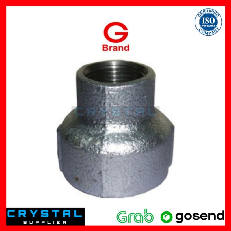 Jual VLOK SOK GALVANIS BESI 3/4 x 1/2" G BRAND DRAT BSPT / SOCKET SOCK ...