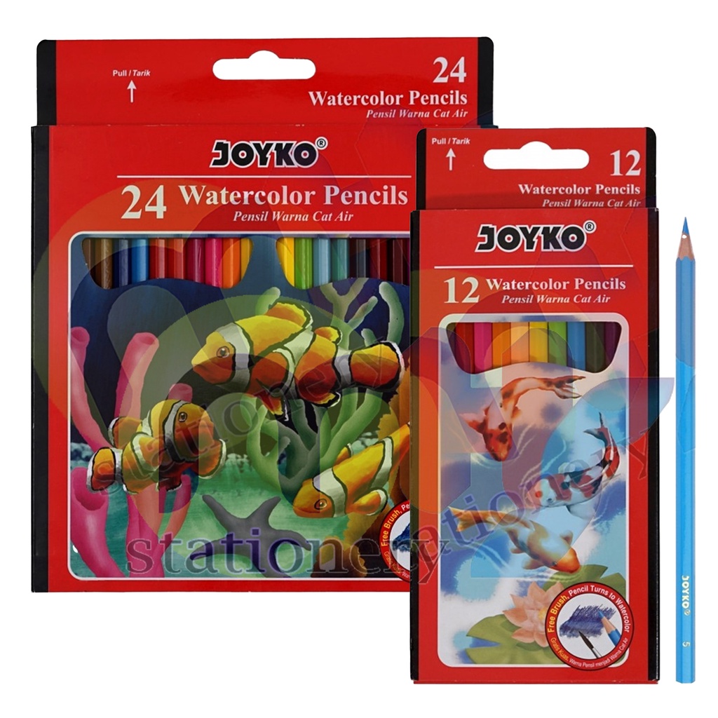 Jual Watercolor Pencil Pensil Warna Cat Air Joyko WCP-110 12 WARNA WCP ...