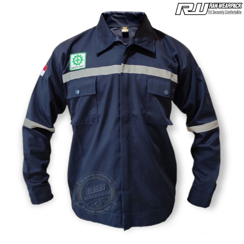 Jual Wearpack Safety Atasan/ Seragam Kerja Proyek/ Kemeja Safety Warna ...