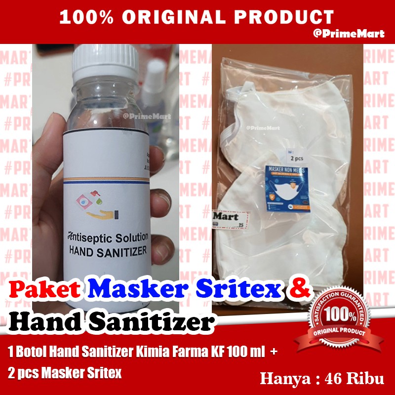 Jual Sritex masker + Hand Sanitizer Kimia Farma KF ANTI SEPTIK UNTUK ...