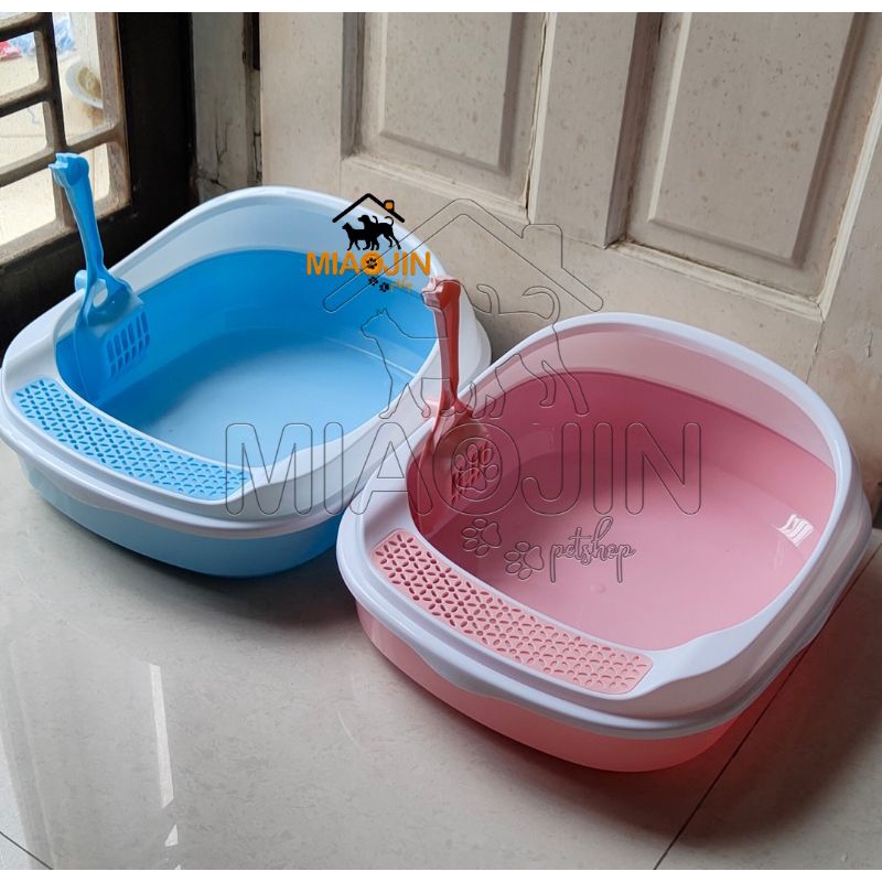 Jual Bak Pasir Kucing 1Set Sekop-Baskom Pet Toilet Cat Litter Box Buang ...