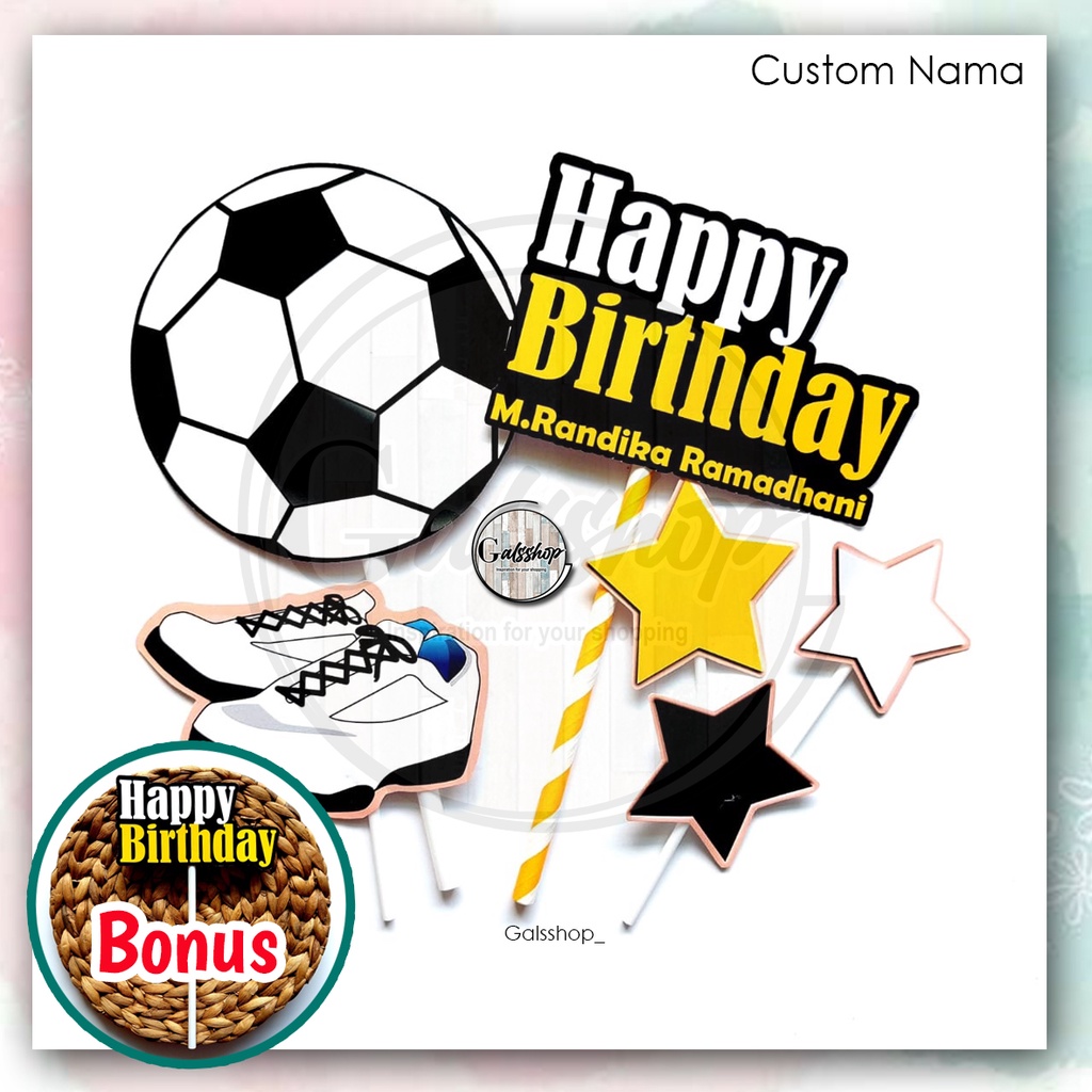 Jual Costum Nama / Foto / TopperCake Bola / Hiasan Kue / Cake Topper ...