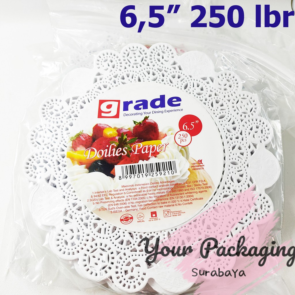Jual Paper Doilies / Doyleys 6,5" Inch Round White / Kertas Alas Renda ...