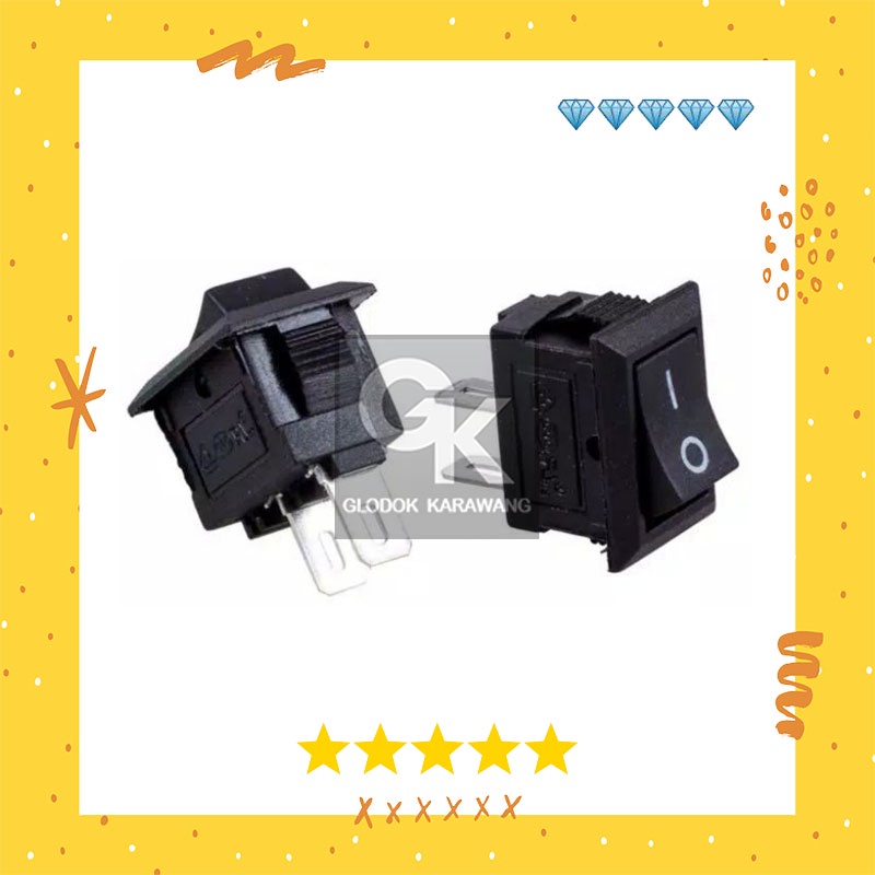 Jual Rocker Switch 2 Pin Segi Hitam / Saklar ON OFF | Shopee Indonesia