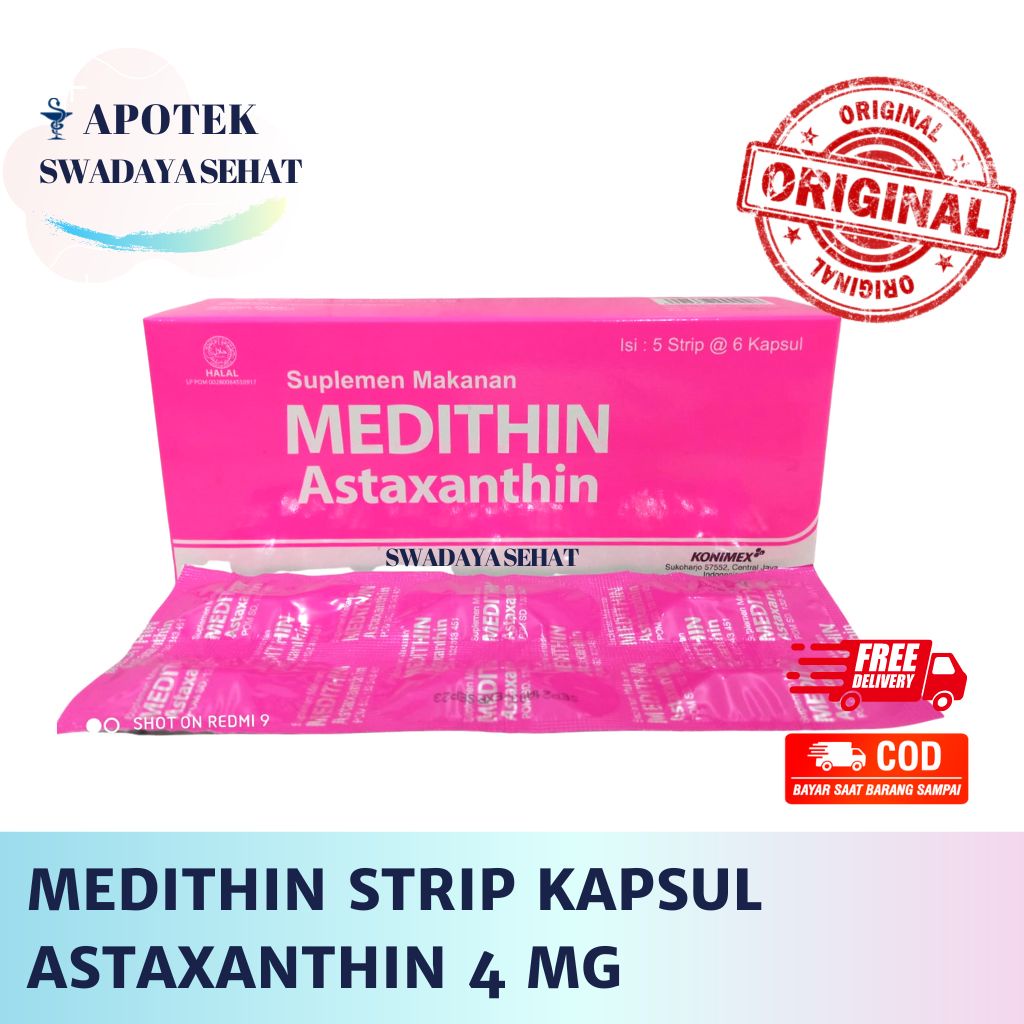 Jual MEDITHIN Strip Kapsul - Astaxanthin 4mg AntiOxidan Kesehatan Tubuh ...