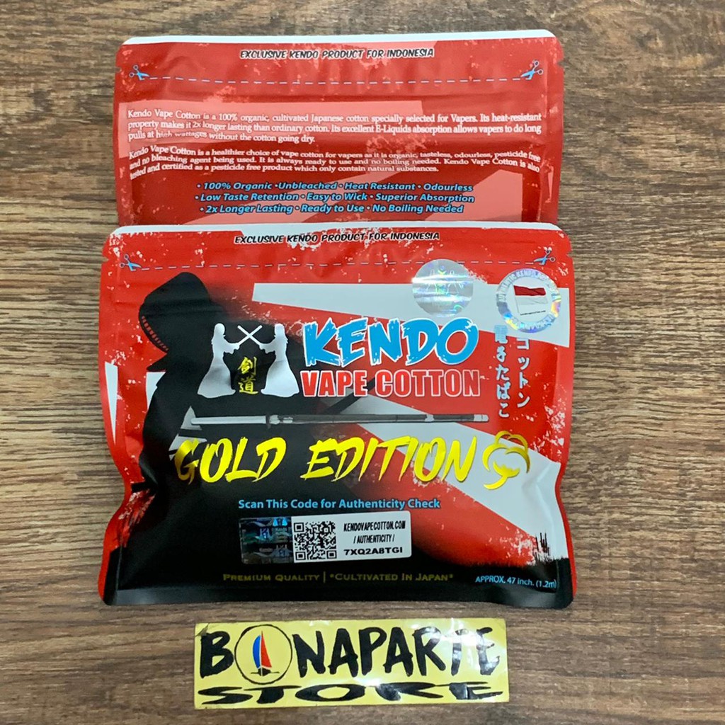 Jual KENDO VAPE COTTON GOLD EDITION JAPAN KAPAS VAPE VAPOR AUTHENTIC ...