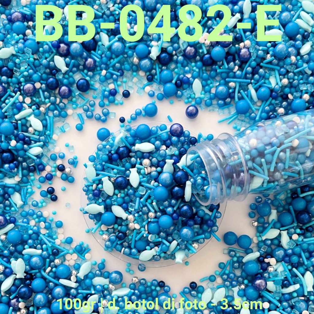 Jual GR-BB-0482 Sprinkles 100gr ekor duyung donat wortel ikan kenari ...