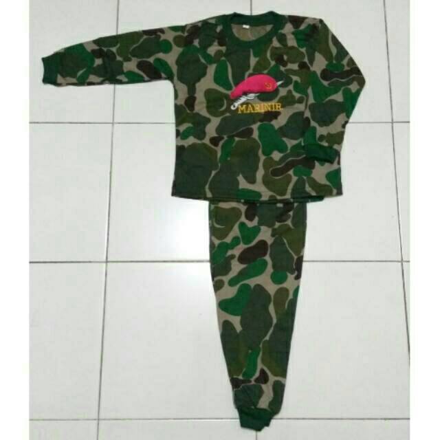 Jual Kaos Setelan Lengan Panjang Anak Doreng Loreng Army KKO | Shopee Indonesia
