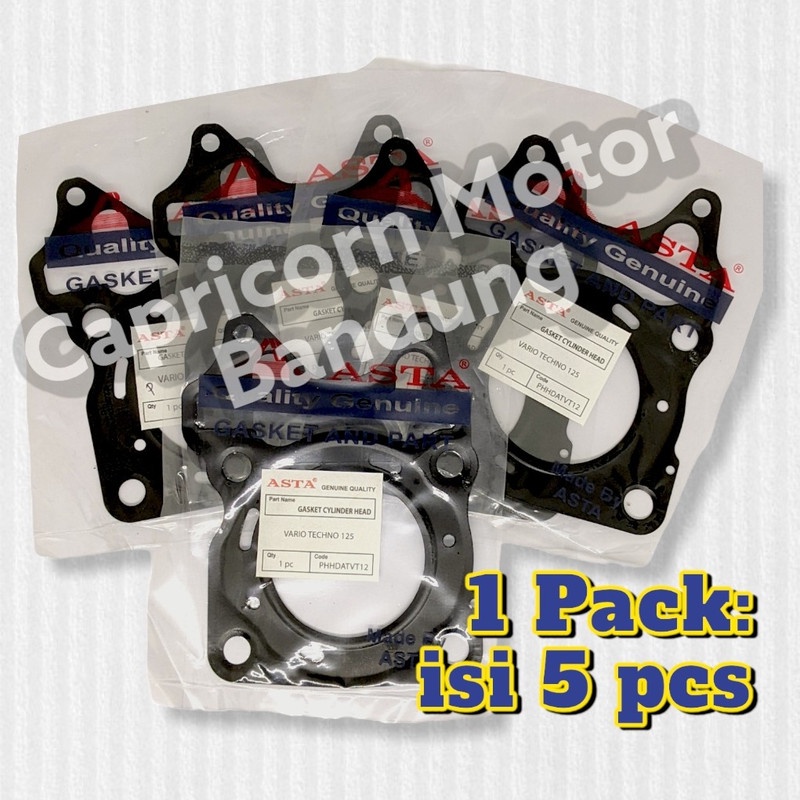Jual PAKING GASKET CYLINDER HEAD ATAS VARIO TECHNO 125 ASTA ISI 5 PACKING KOP | Shopee Indonesia