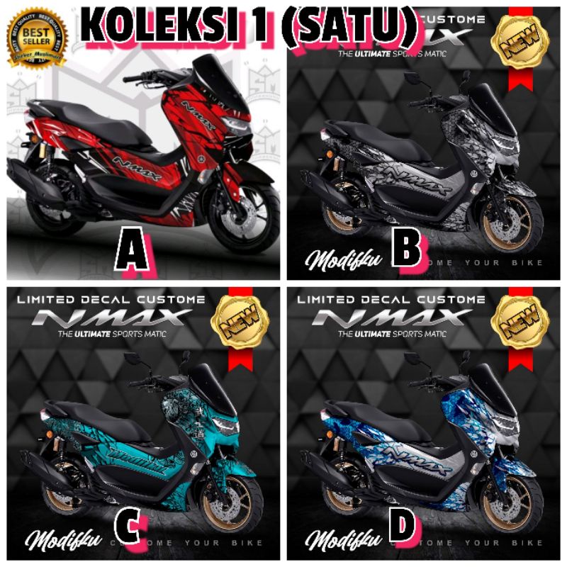 Jual Decal Sticker New Nmax 2020 motif abstrak merah Full Body | Shopee ...