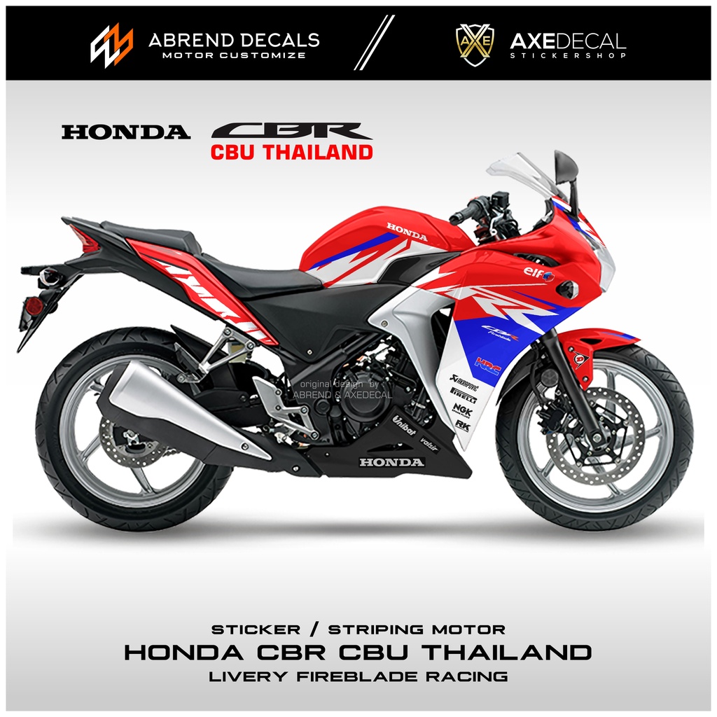 Jual Striping CBR CBU Thailand Livery Fireblade Tri Color Racing ...