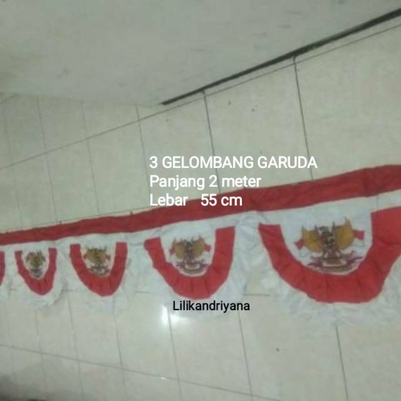 Jual Grosir umbul umbul bendera Indonesia merah putih garuda 5 / 4 / 3 gelombang dan bendera zig ...