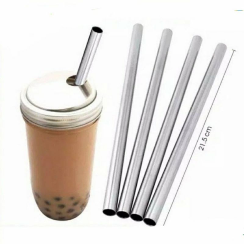 Jual BluePink Sedotan Stainless Sedotan Boba Sedotan Bubble Tea Sedotan ...