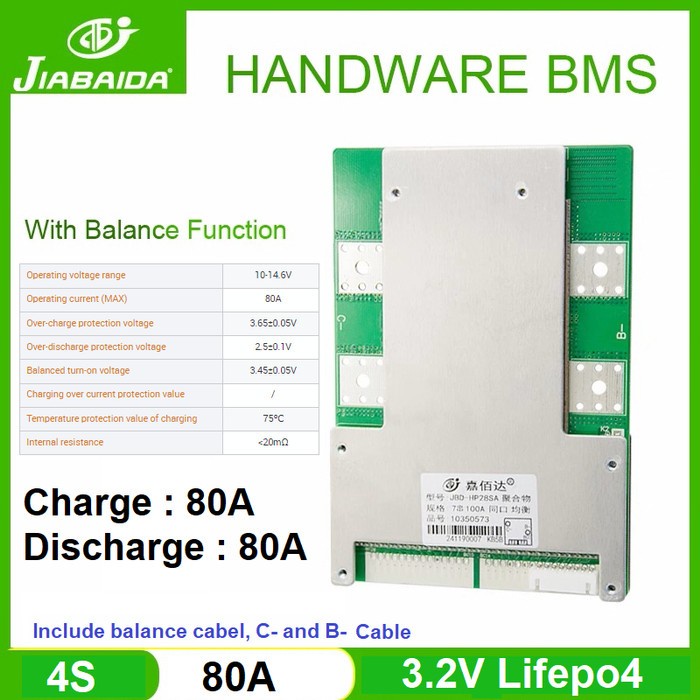 Jual BMS LIFEPO4 12V 12.8V JBD 4S 20A-200A HIGH CHARGING CAPABILITY ...