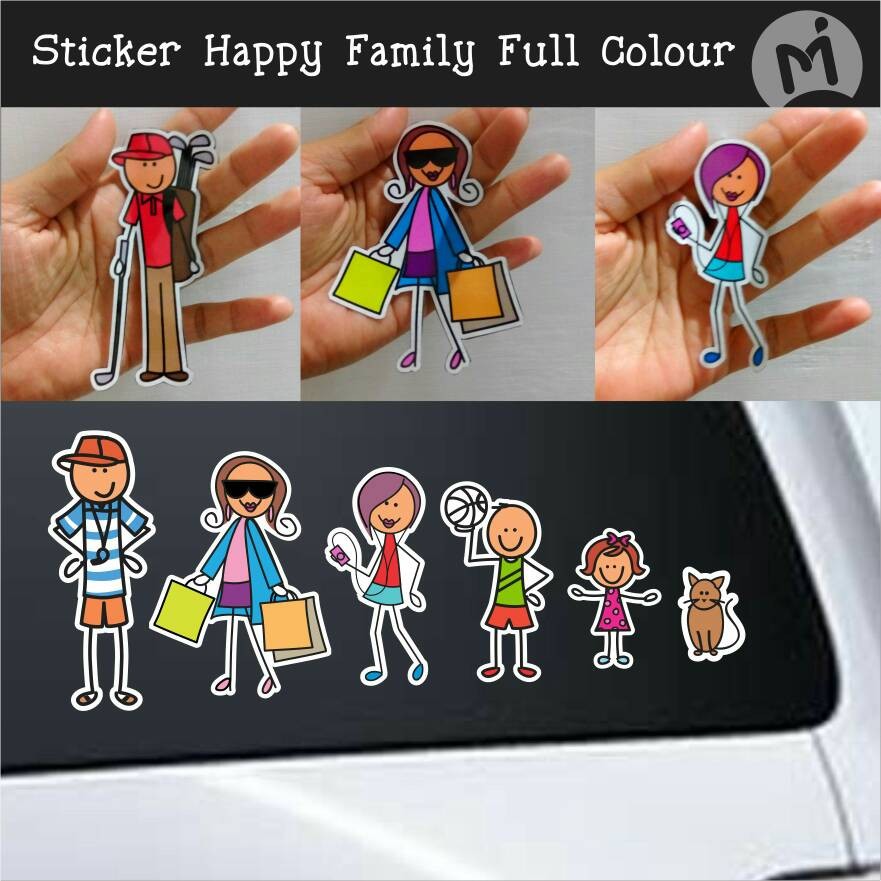 Jual Sticker Happy Family warna | Shopee Indonesia