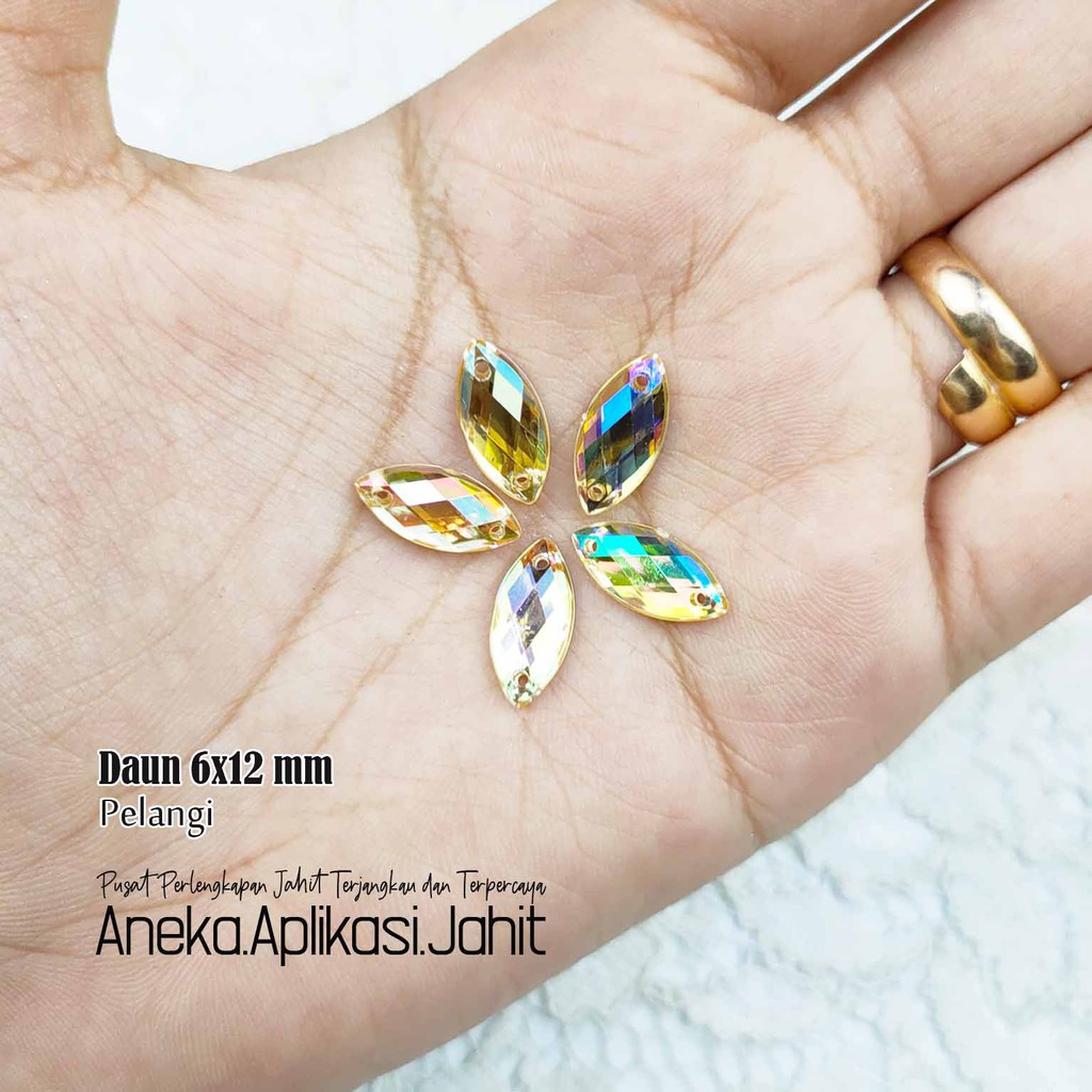 Jual 100 BIJI PAYET PADI / DAUN 6X12 MM PELANGI | Shopee Indonesia