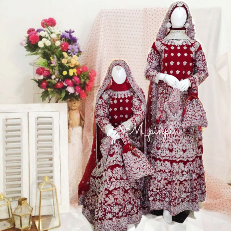 Jual lenga india full crystal sarung pengantin india bordir lehenga ...