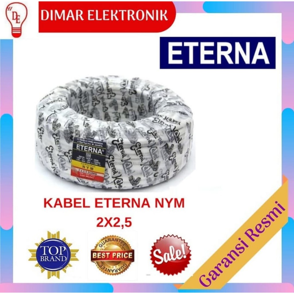 Jual KABEL ETERNA NYM 2x2,5 / KABEL LISTRIK ETERNA NYM 2x2.5 FULL 50 M | Shopee Indonesia