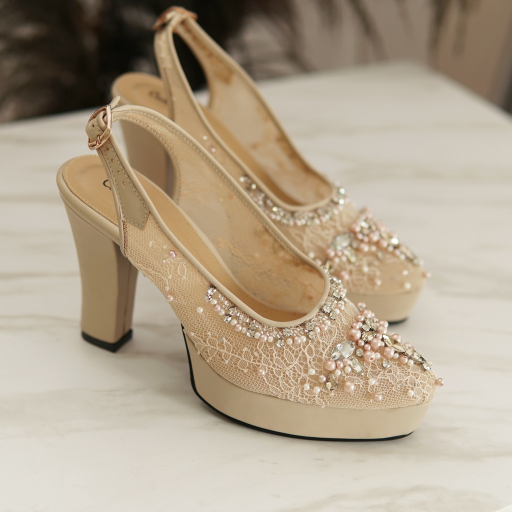 Jual Deu_Calantha Sepatu Pesta Wanita Wedding Shoes Berpayet Ankle ...