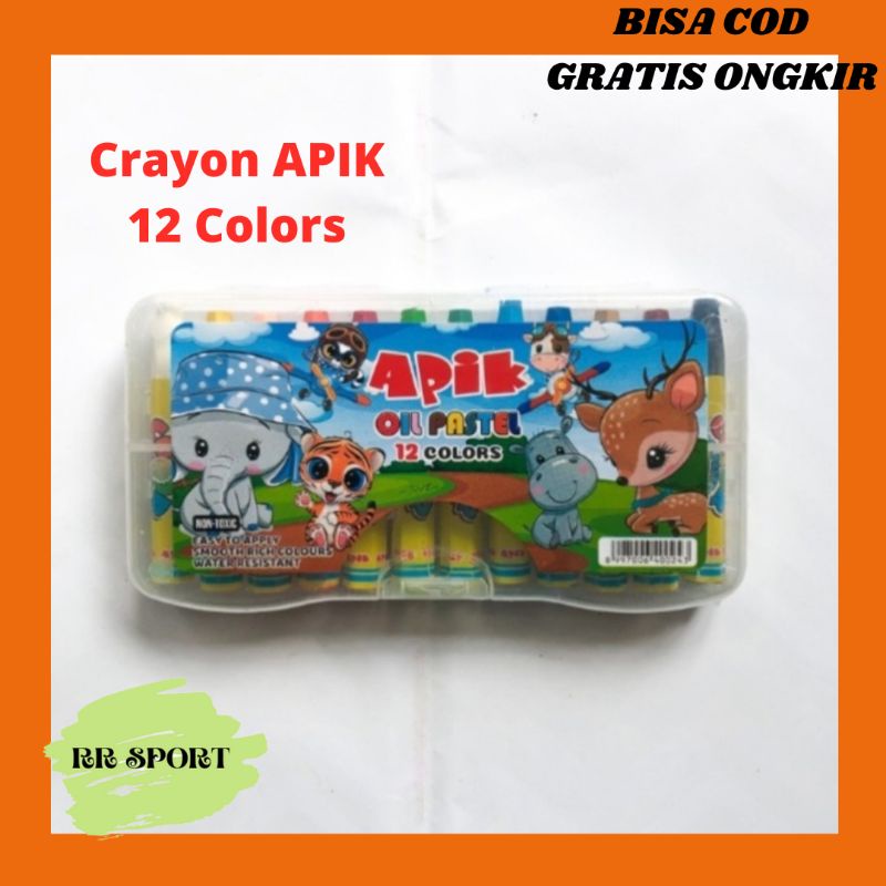 Jual Crayon Warna Apik 12 / Crayon Murah Apik / Oil Pastel 12 Warna ...