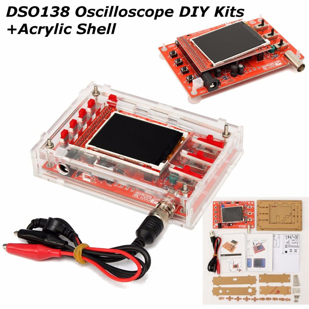 Jual DSO138 Digital Oscilloscope Kit 2.4" TFT LCD 1Msps with Acrylic ...