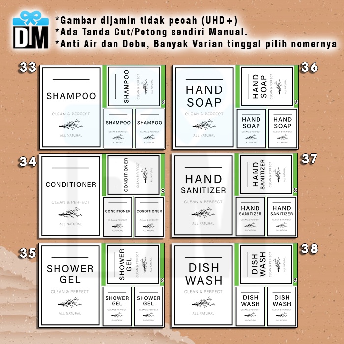 Jual Sticker Stiker Label Toilet Sabun Kamar Mandi Estetik Inggris Indo ...