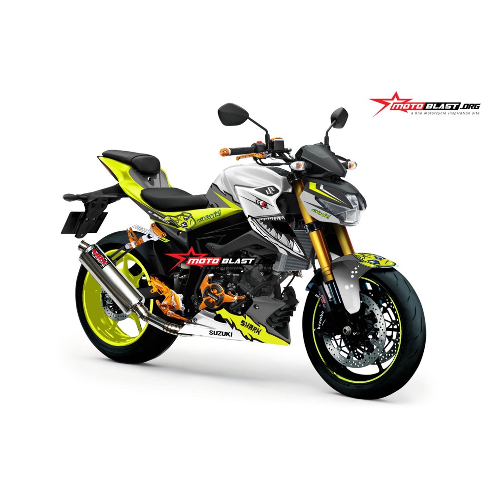 Jual Decal Sticker Motor Motoblast - GSX-S150 White Livery Shark-Full ...